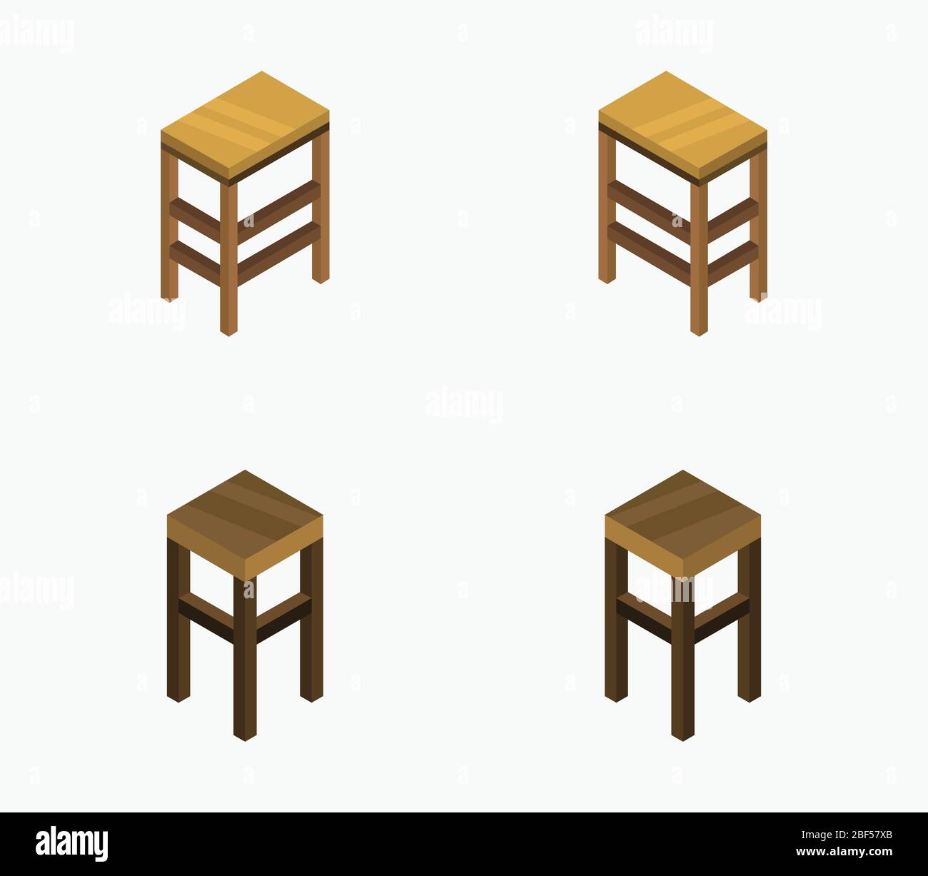isometric stool icon illustrated in vector on white background Stock ...