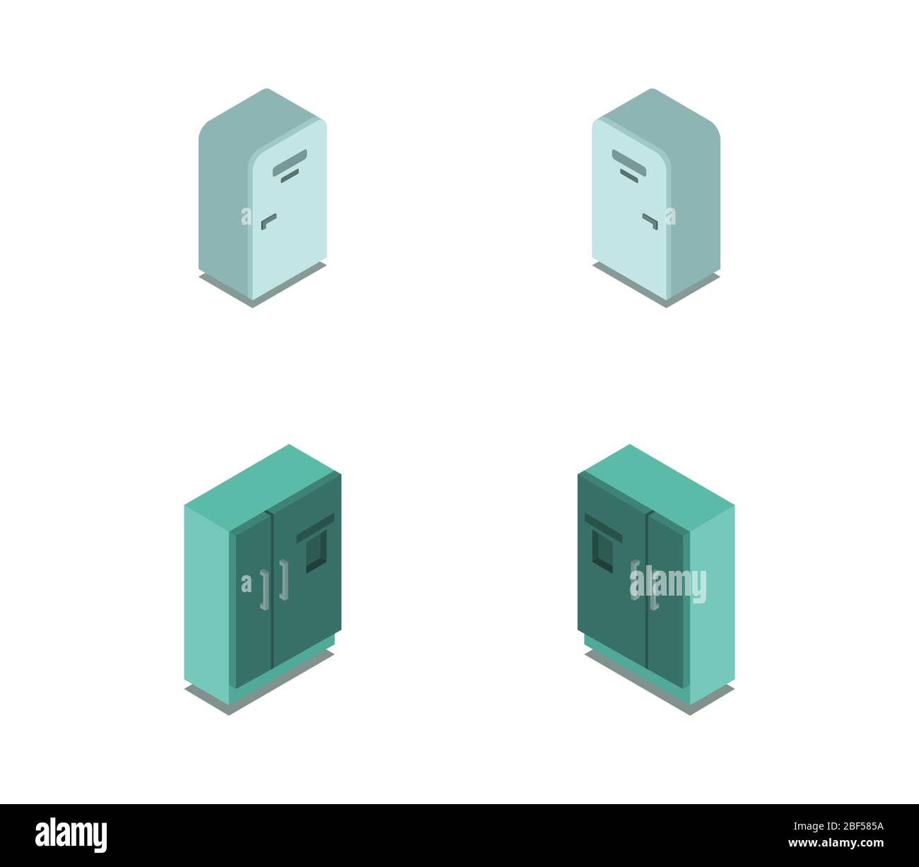 isometric fridge icon illustrated in vector on white background Stock ...