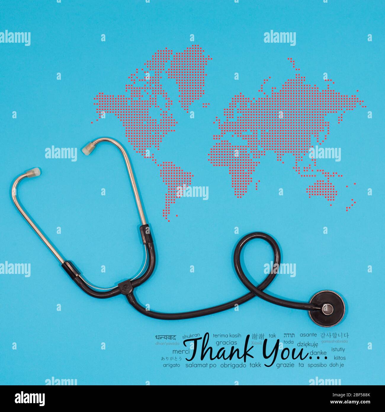 Thanks message worldwide postcard background in different languages for ...