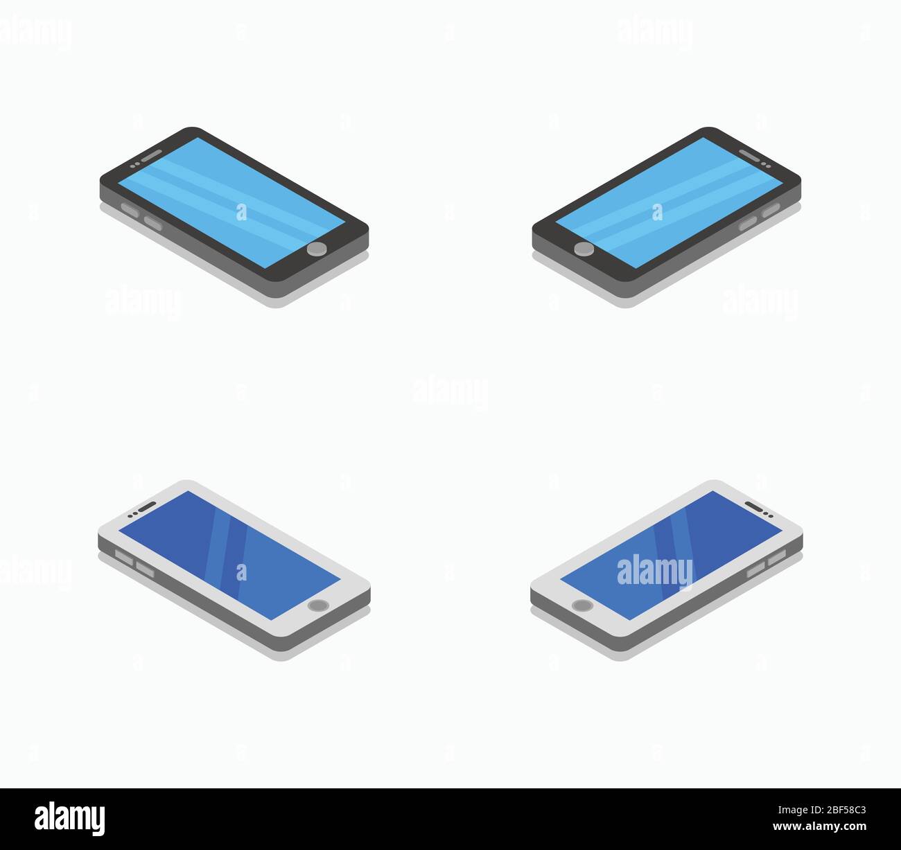 isometric smarthphone icon illustrated in vector on white background ...