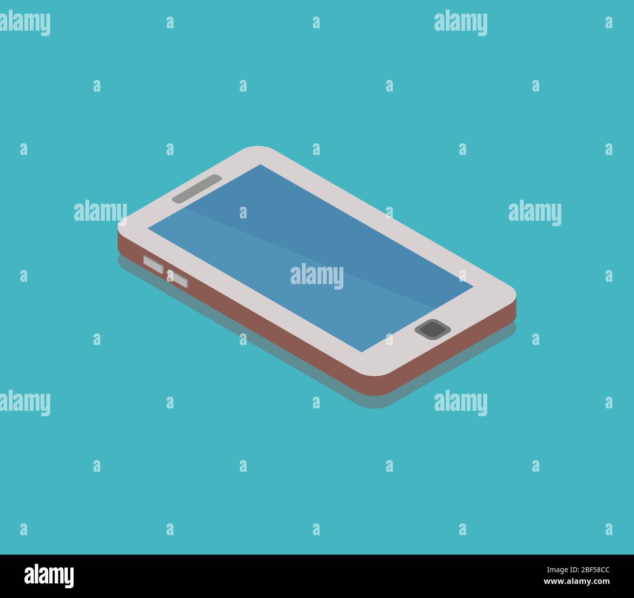 isometric smarthphone icon illustrated in vector on white background ...