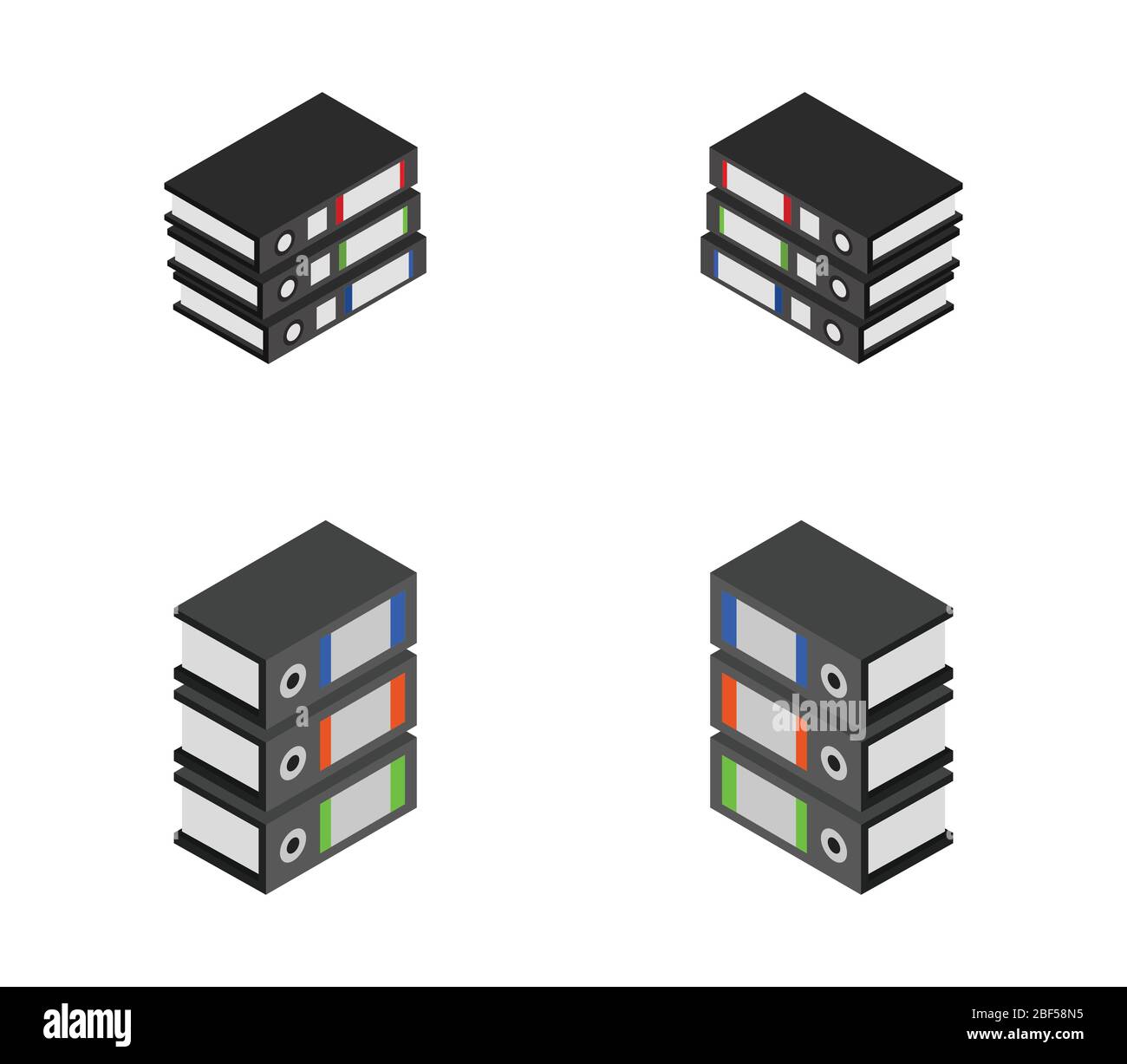 isometric folder icon illustrated in vector on white background Stock ...