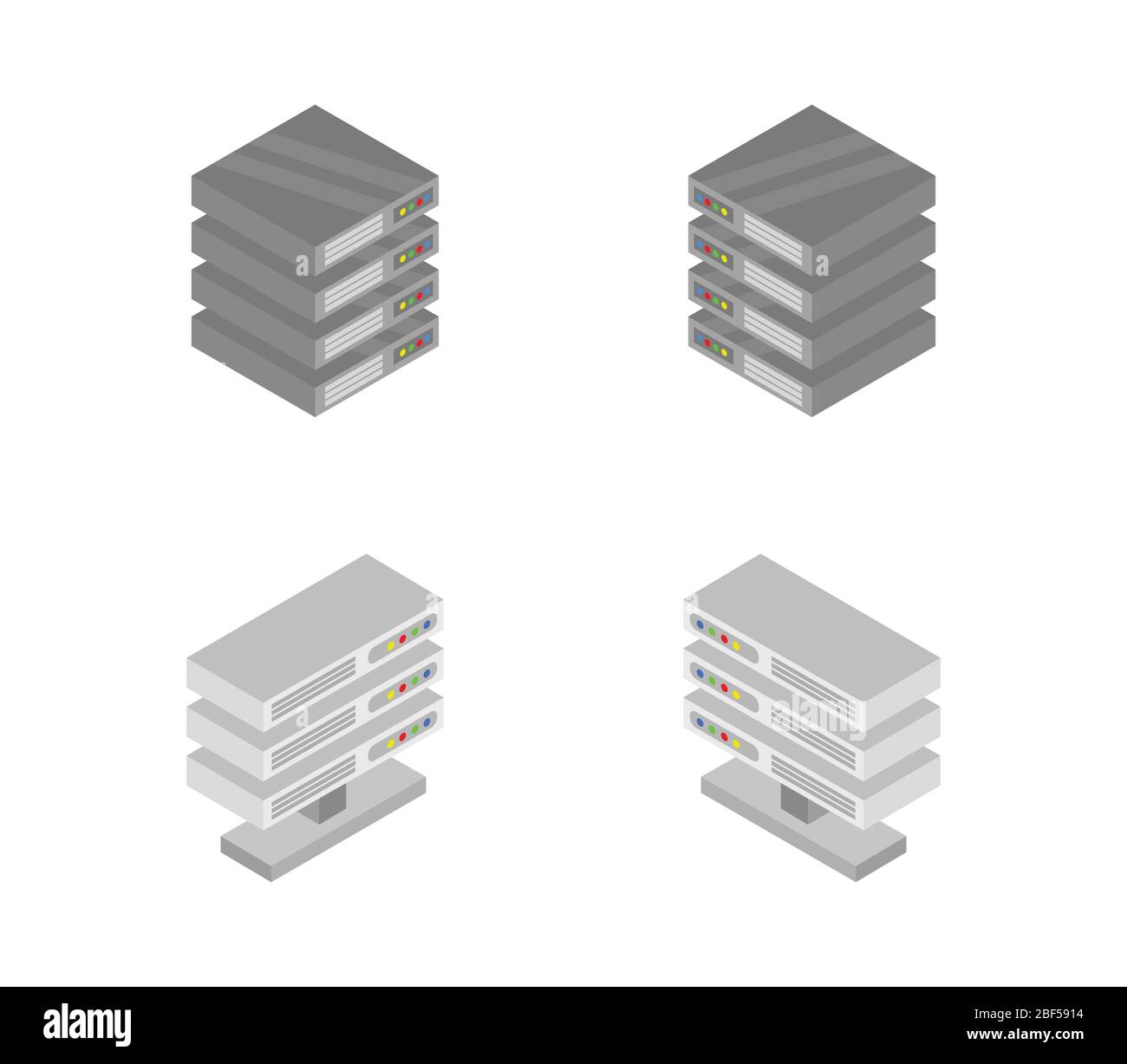 isometric server icon illustrated in vector on white background Stock ...