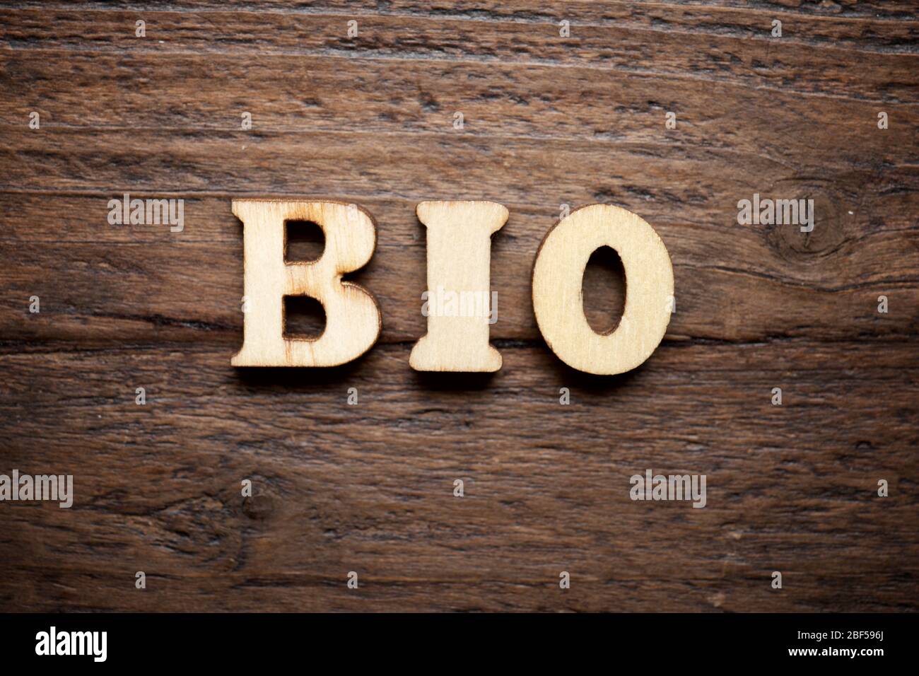 Bio word on a wood table Stock Photo - Alamy