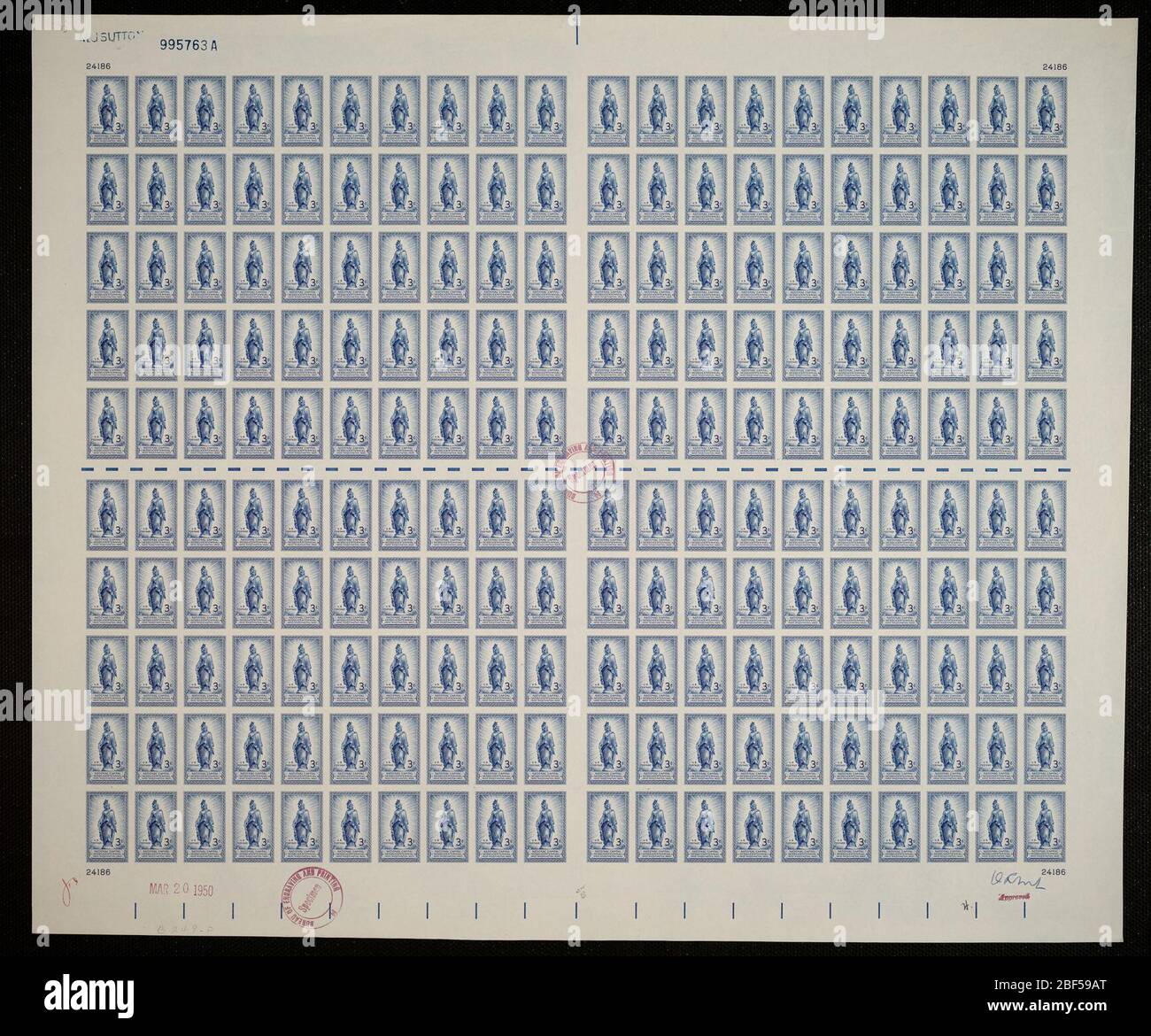 3c Statue of Freedom plate proof. Certified plate proofs are the last ...