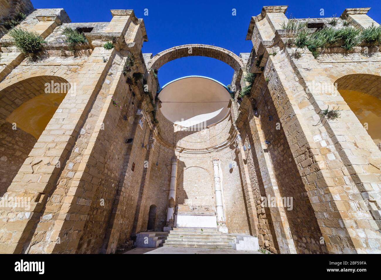 Ruins of medieval mother church, dedicated to Our Lady of Angels and ...