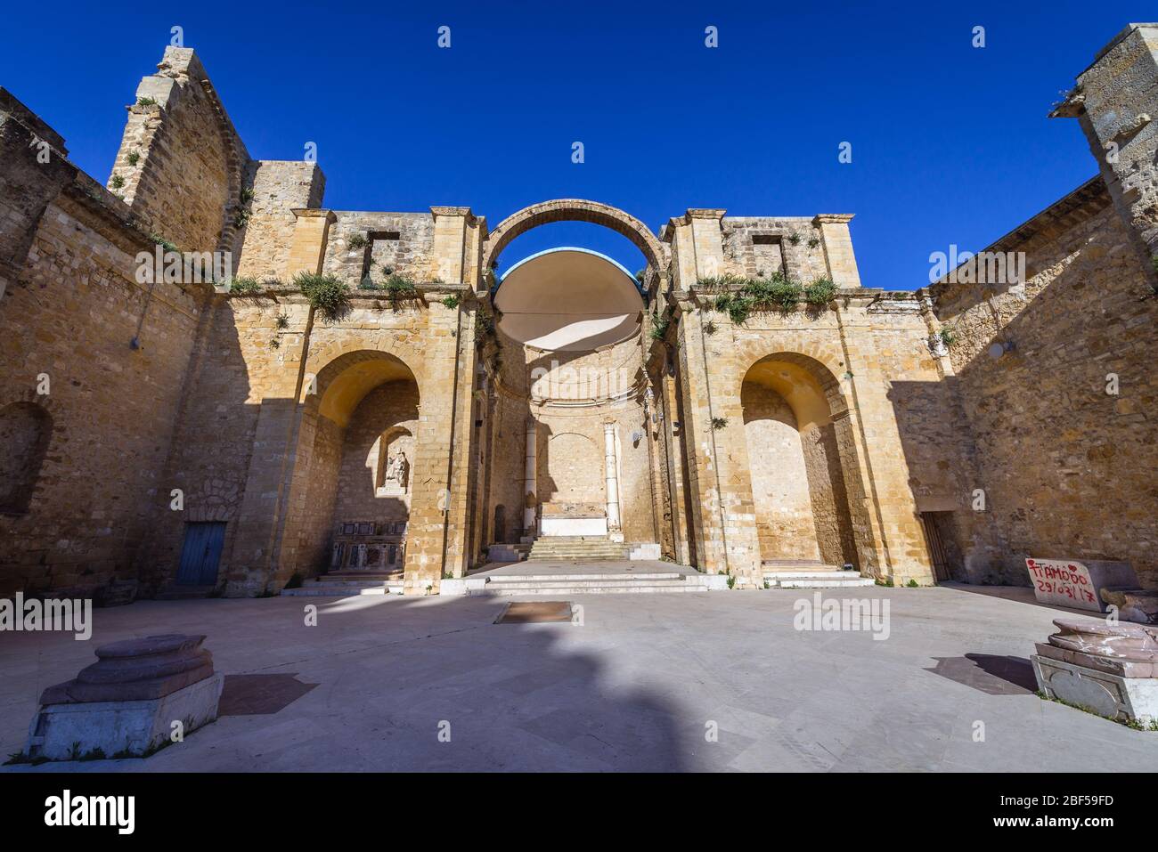 Ruined medieval mother church, dedicated to Our Lady of Angels and ...