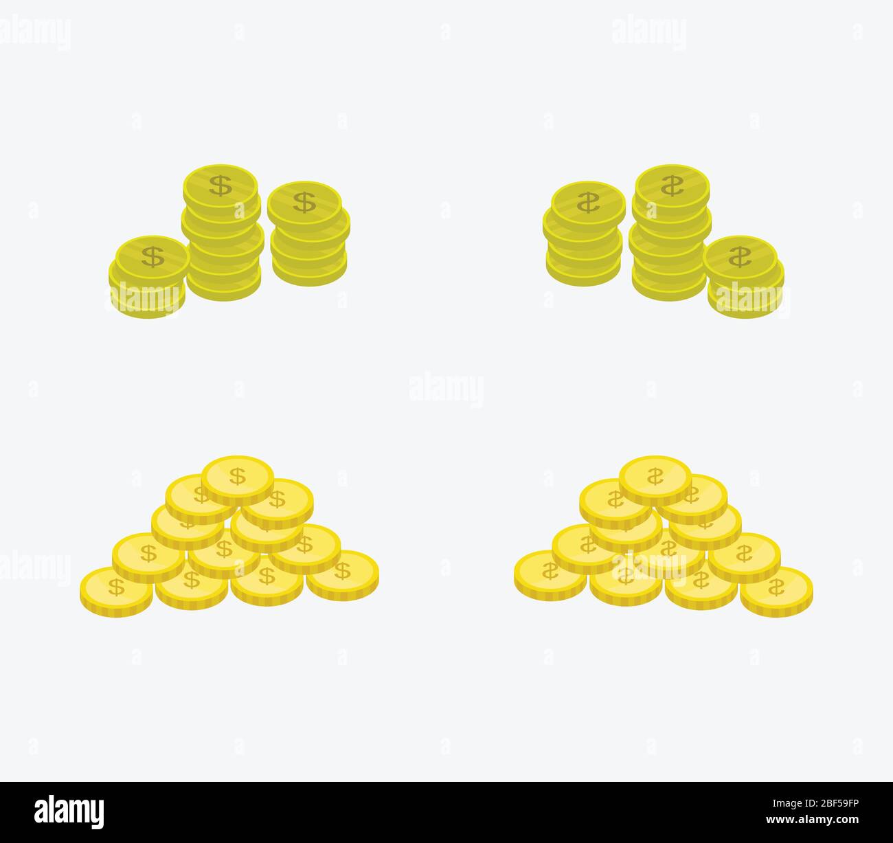 coins icon illustrated in vector on white background Stock Vector Image ...