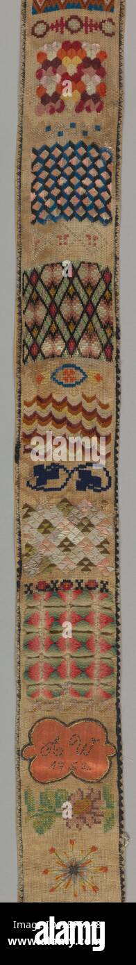 Bell pull. Bell pull made of canvas with embroidery, arranged as cross ...