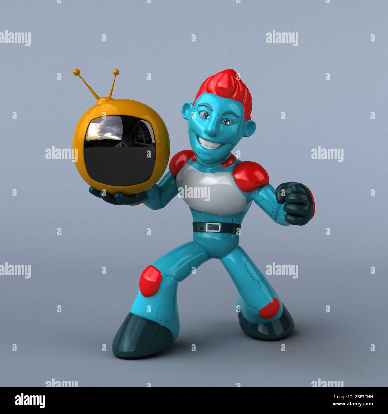Red Robot - 3D Illustration Stock Photo - Alamy