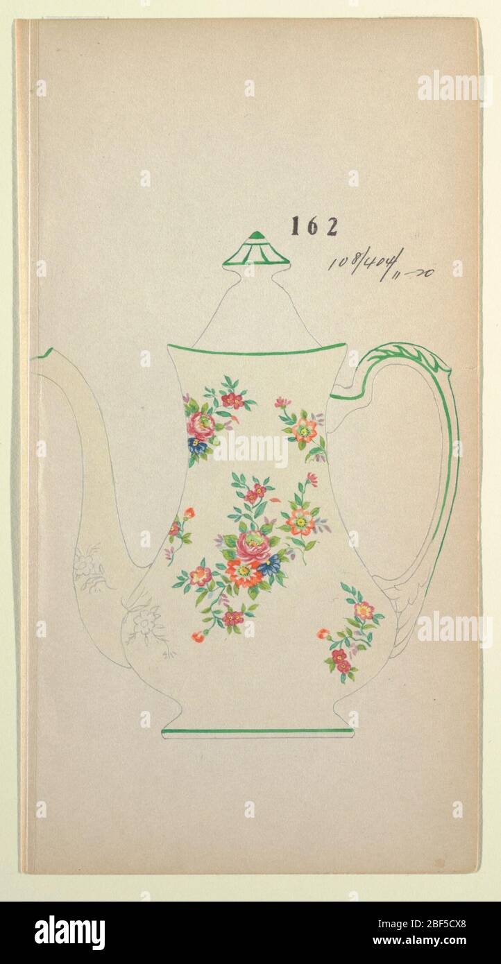 Design for a Teapot. Design for a footed teapot or coffee pot with long ...