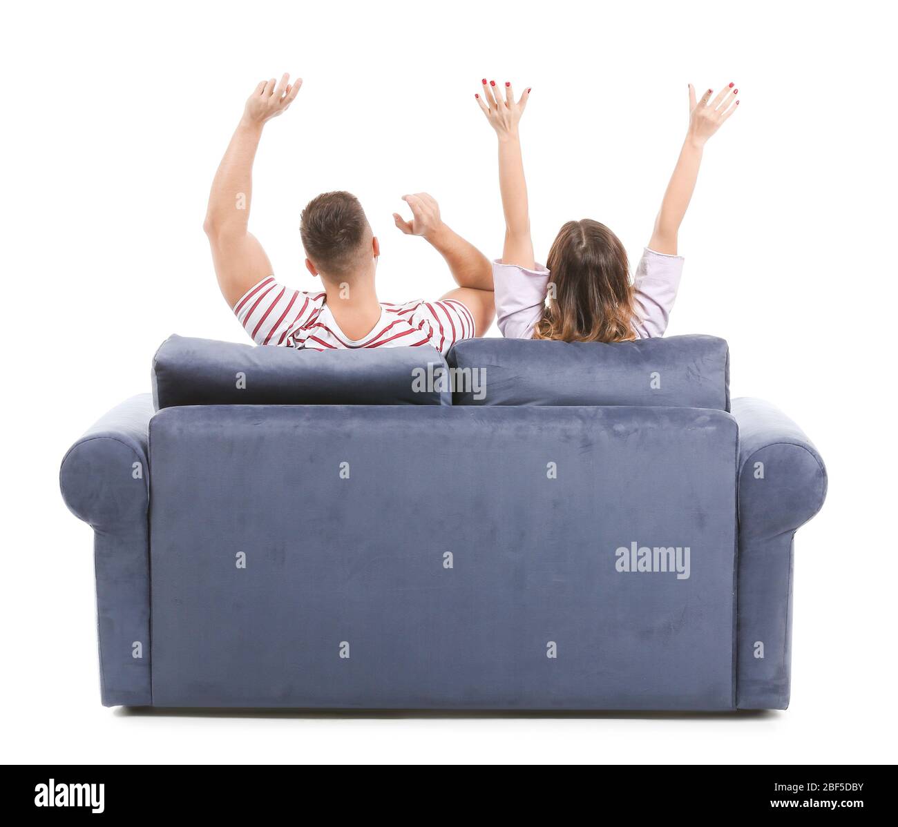 Girl on her back couch Cut Out Stock Images & Pictures - Alamy