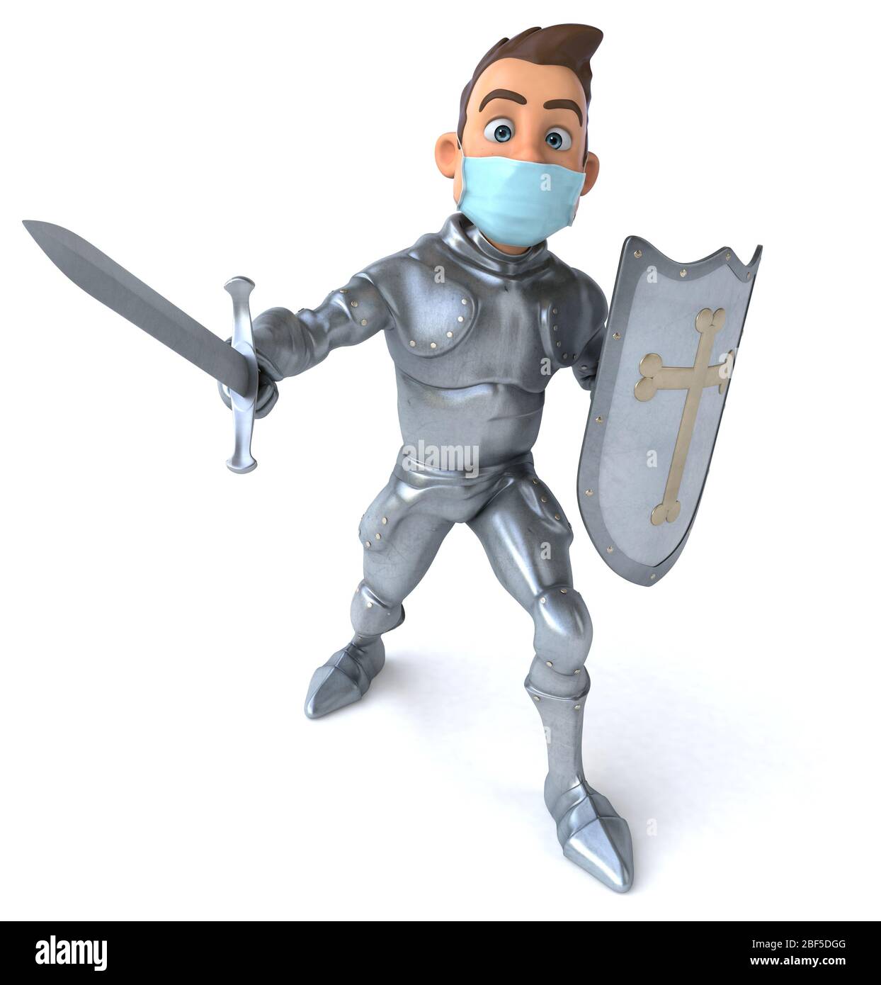 3D illustration of a cartoon character with a mask Stock Photo - Alamy