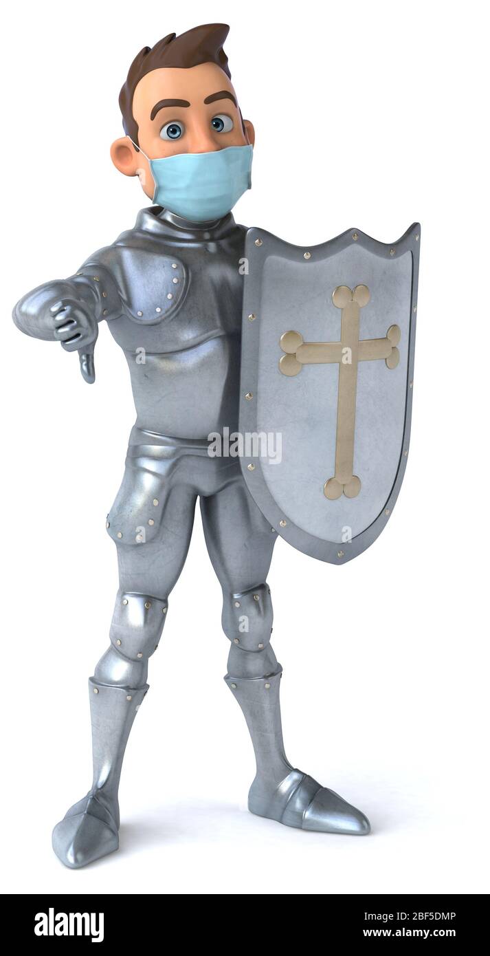 3D illustration of a cartoon character with a mask Stock Photo - Alamy