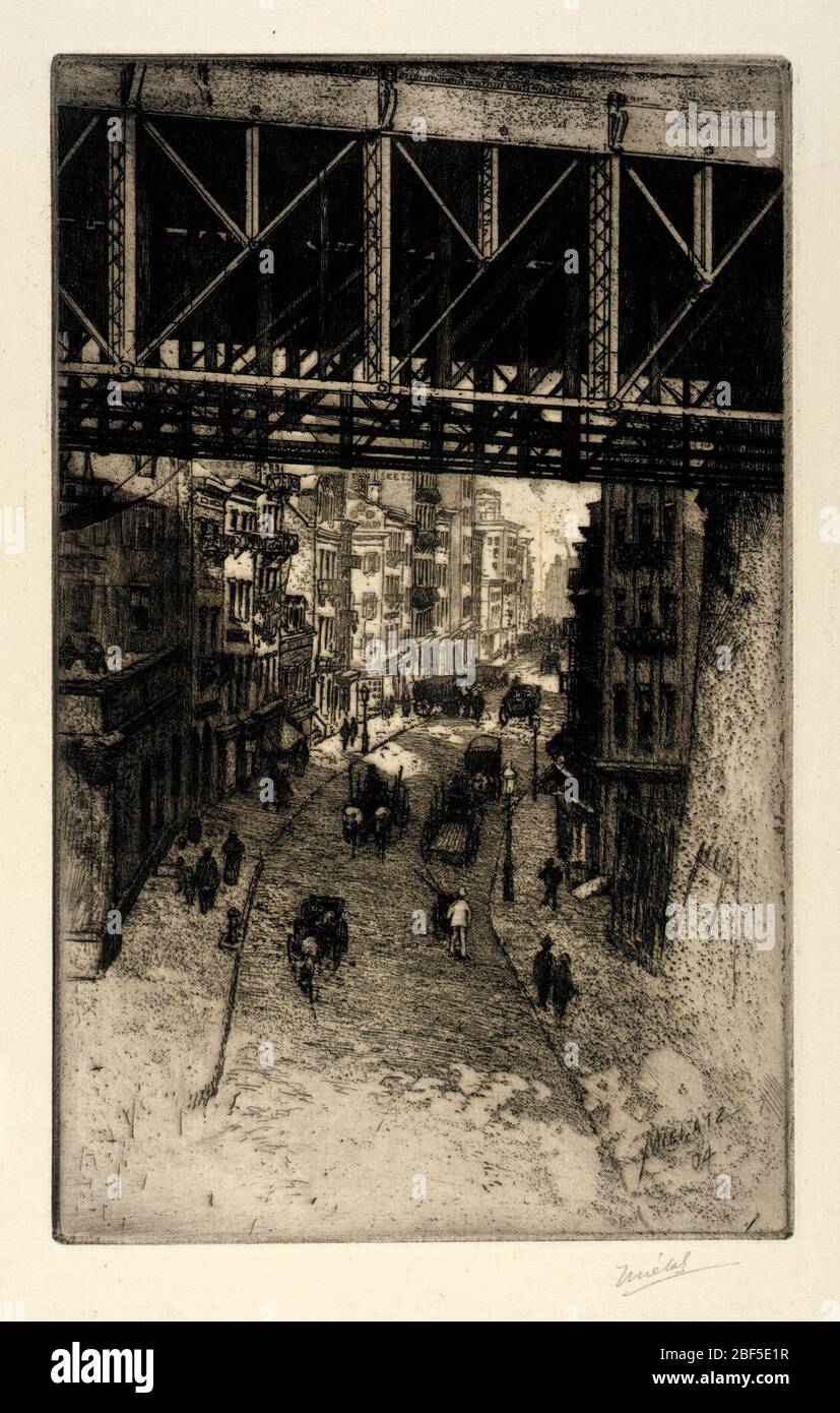 Street Scene under Steel Bridge Stock Photo - Alamy