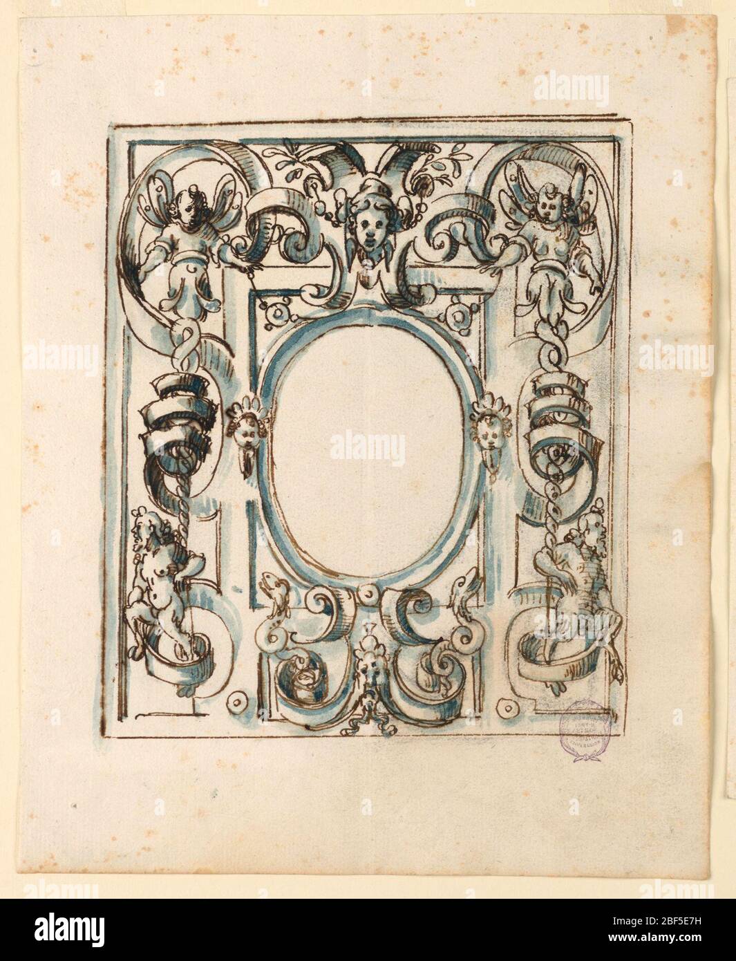 Strapwork Design. Strapwork design with bearded man, harpies and ...