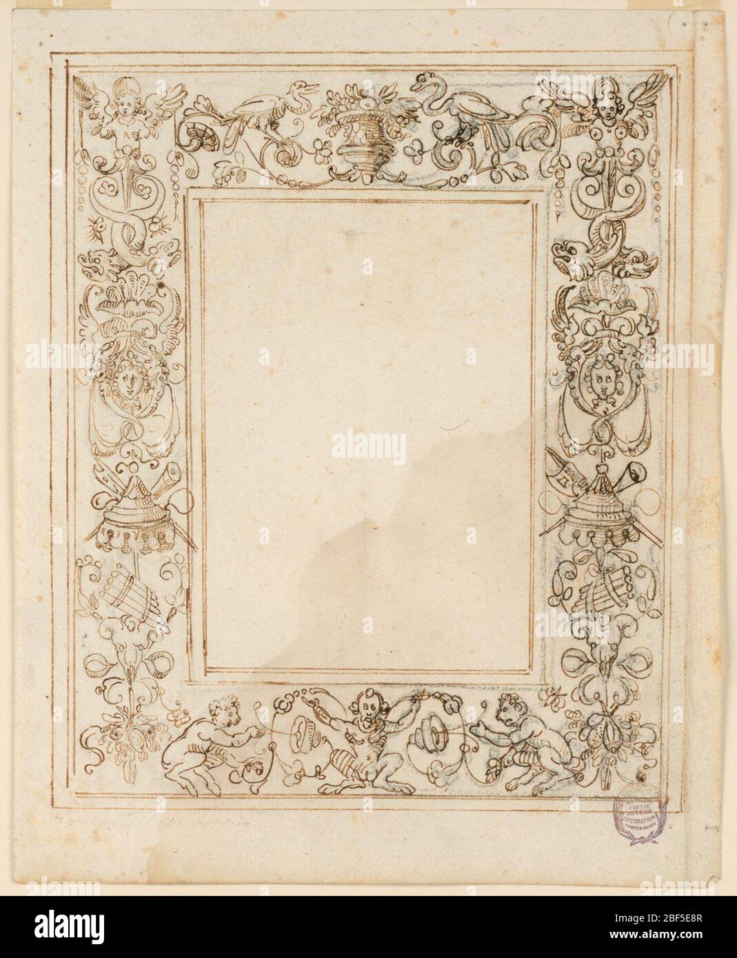 Grotesque Design. Grotesque frame with candelabrum composed of ...