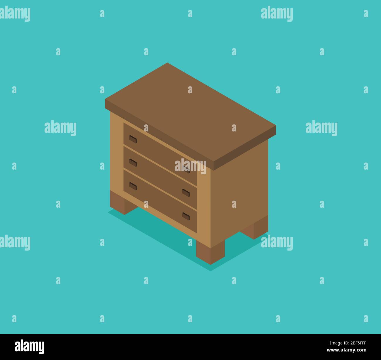 Bedside table isometric icon illustrated in vector on white background Stock Vector Image & Art ...