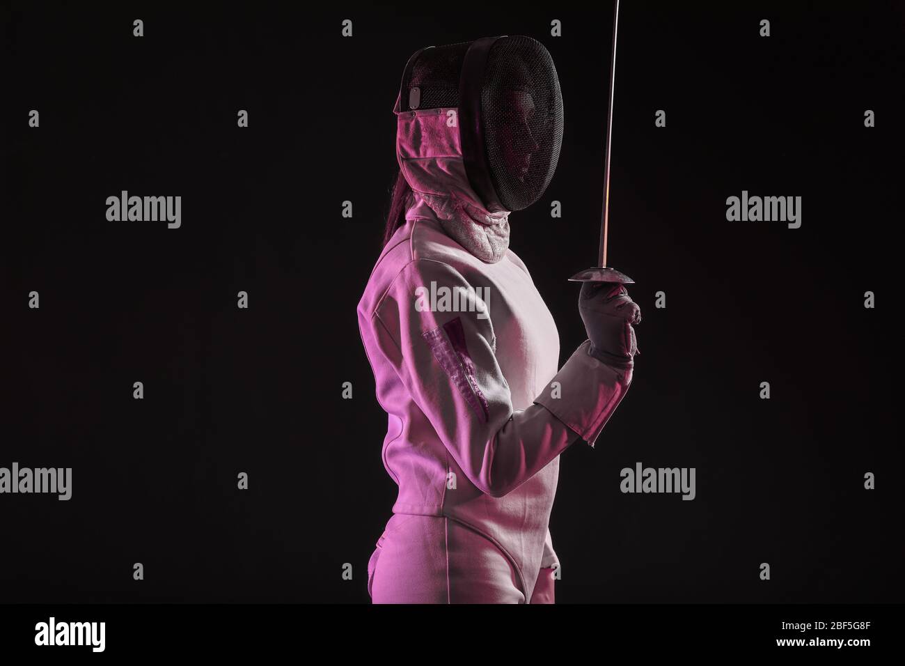 Female fencer dark hi-res stock photography and images - Alamy