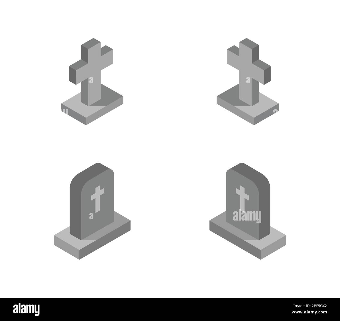 isometric gravestone icon illustrated in vector on white background ...