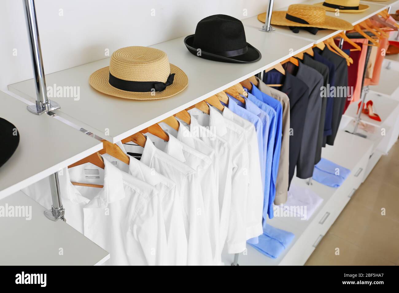 Store shelf clothes hats hi-res stock photography and images - Alamy