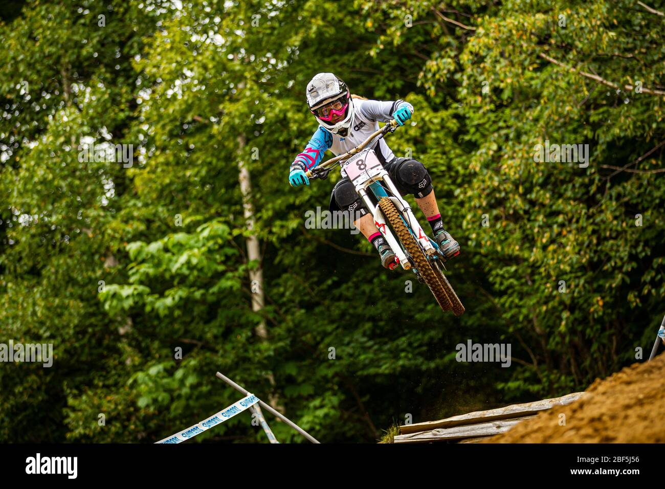 MONT SAINTE ANNE, CANADA - AUGUST 9, 2013. Tahnee Seagrave (GBR) racing for Team FMD Racing at ...