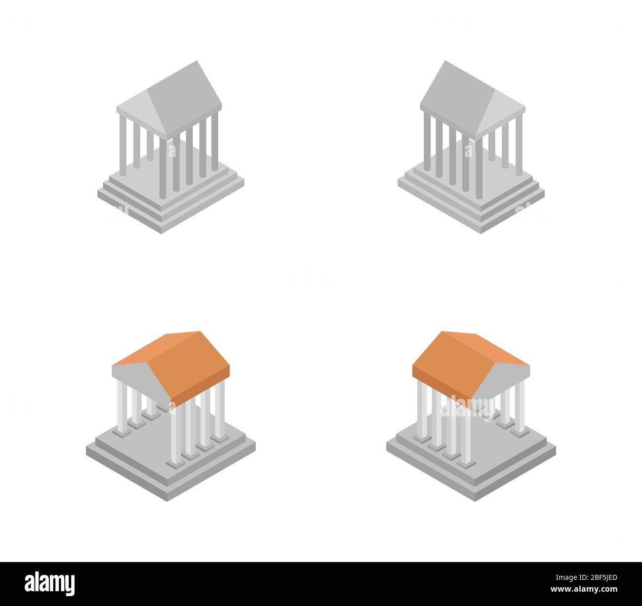 Greek temple isometric icon illustrated in vector on white background ...