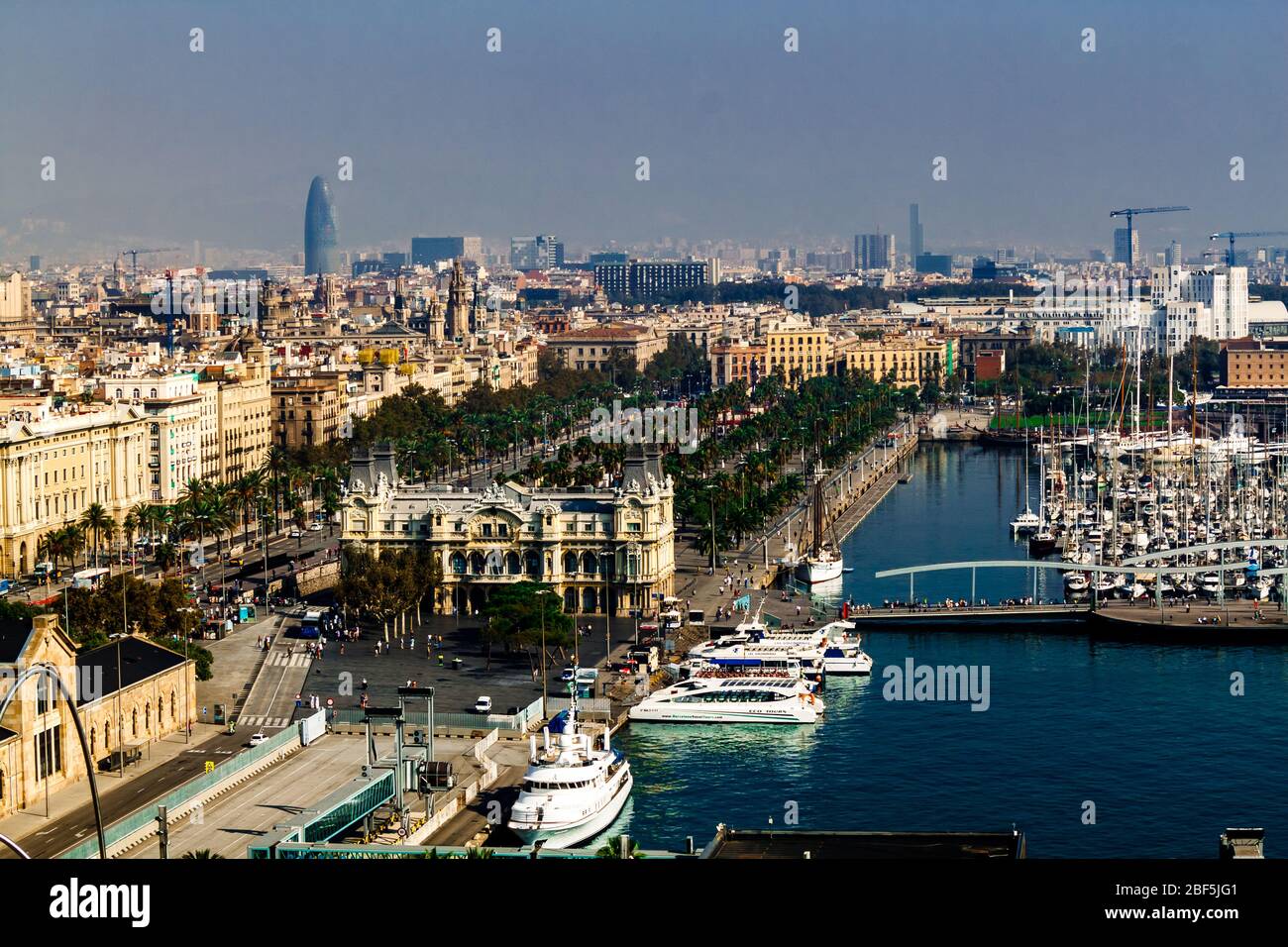Barcelona, Spain - October 10 2012: Aerial cityscape of Barcelona ...
