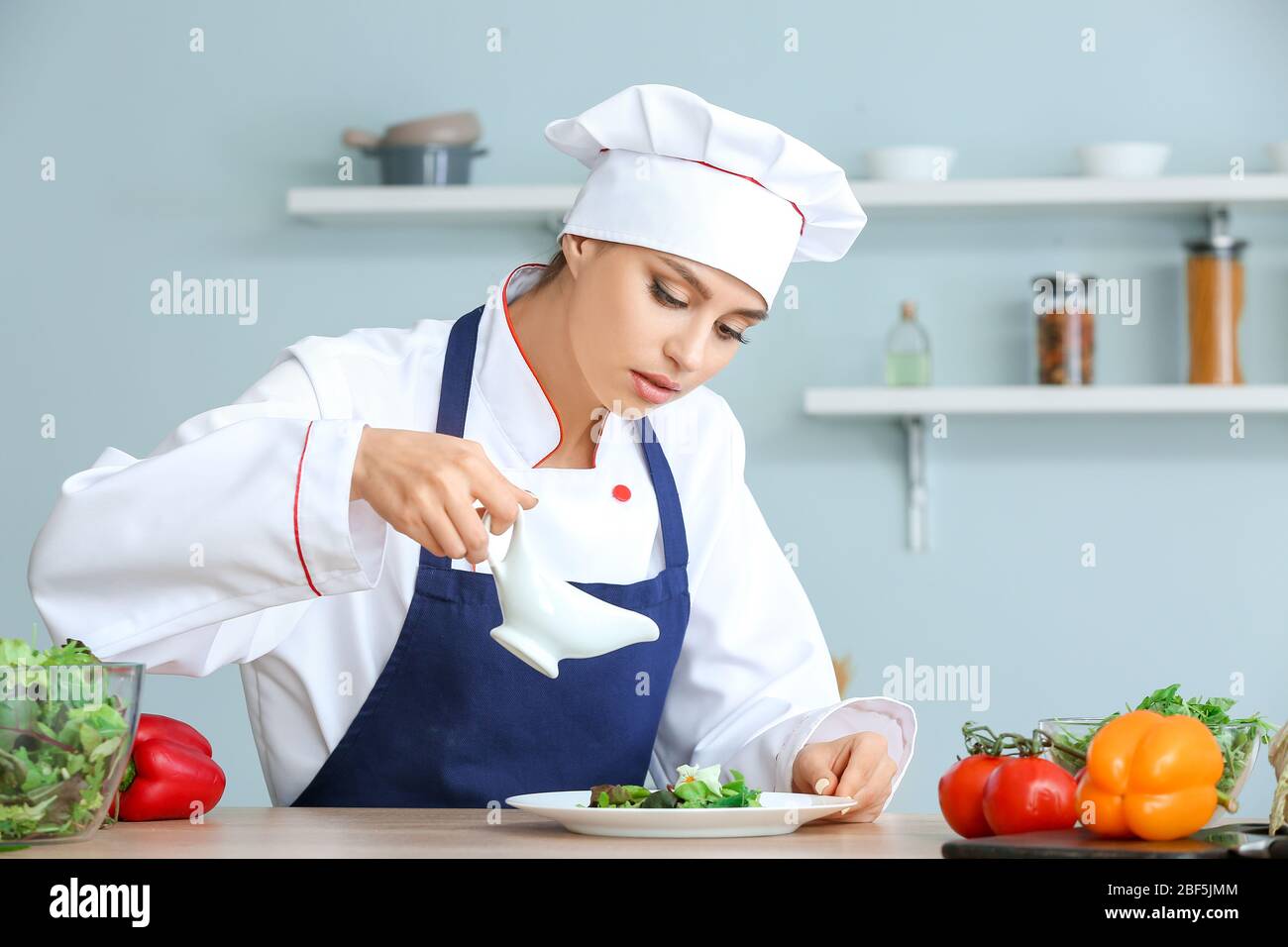 Female chef making fresh hi-res stock photography and images - Alamy