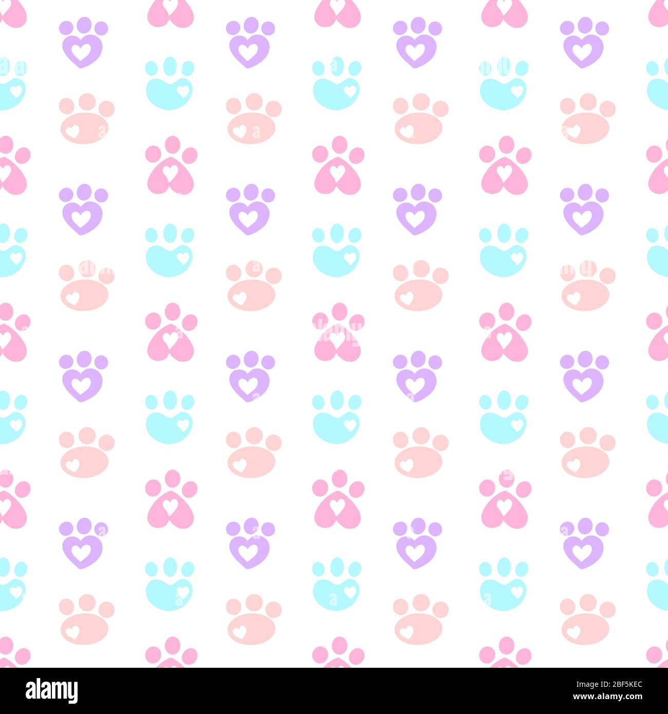 Animal Puppy Cat Paw Print Seamless Pattern Cartoon Stock Photo - Alamy