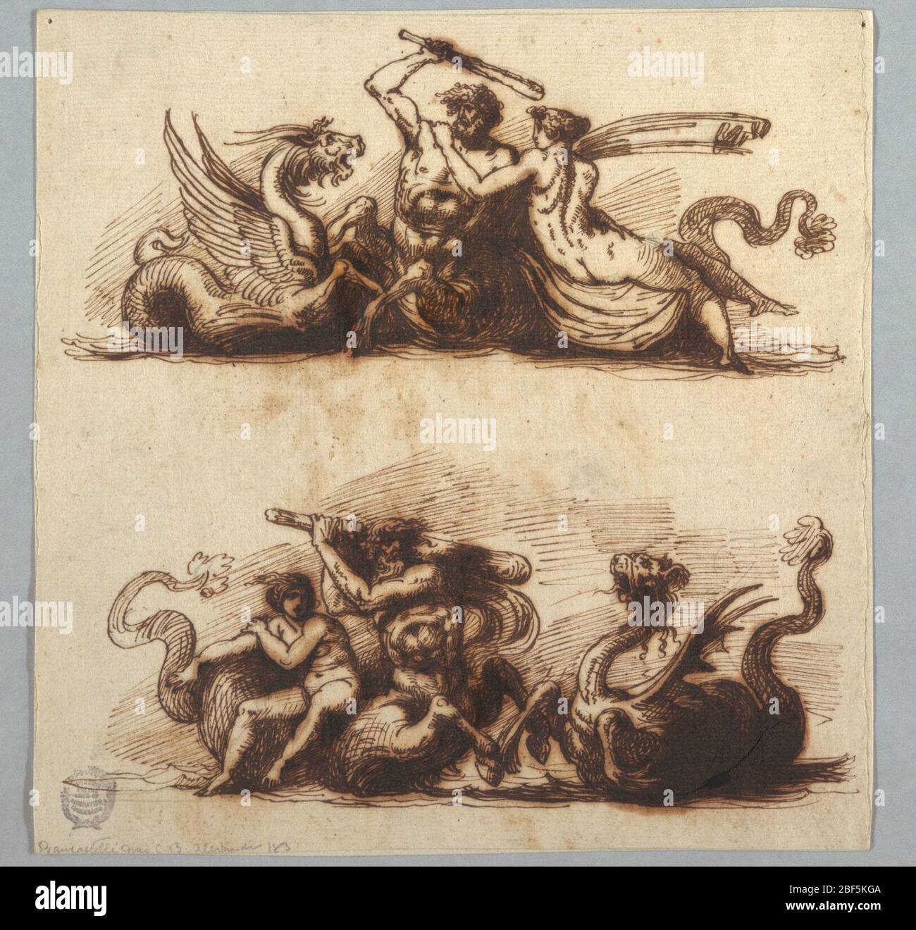 Bythos and Aphros. The twin ichthyocentaurs Bythos and Aphros, from ...