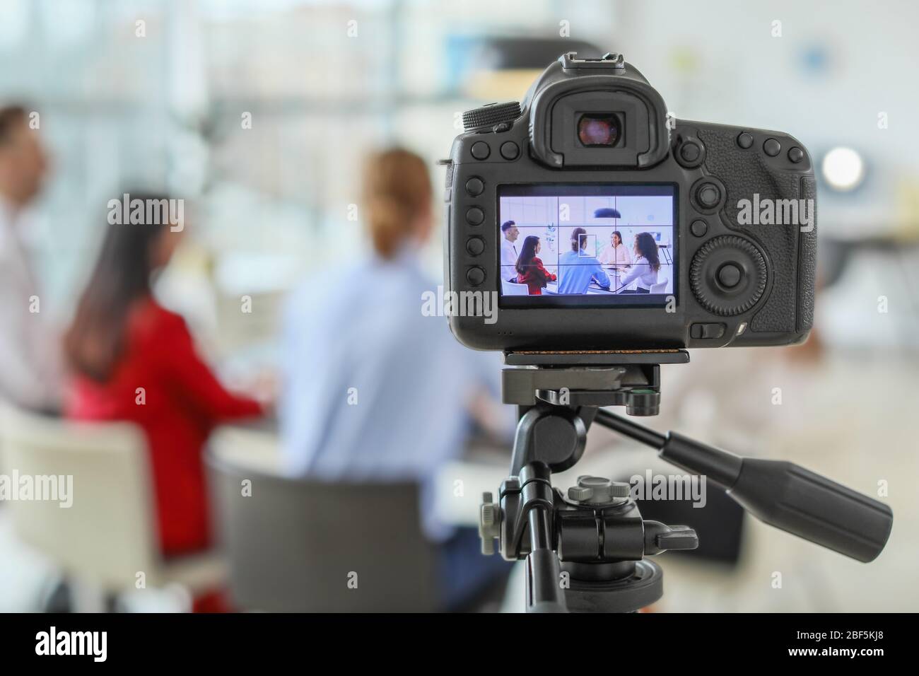 Filming of job interview with applicant in office Stock Photo - Alamy