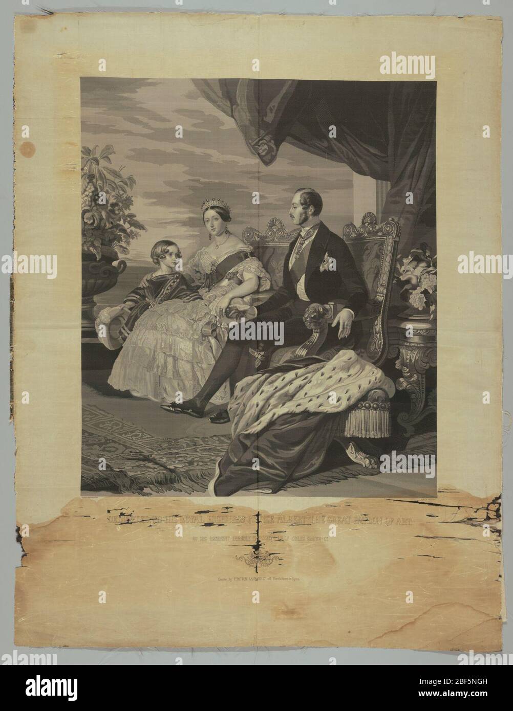 Picture. Woven portrait of Queen Victoria, Prince Albert and their ...