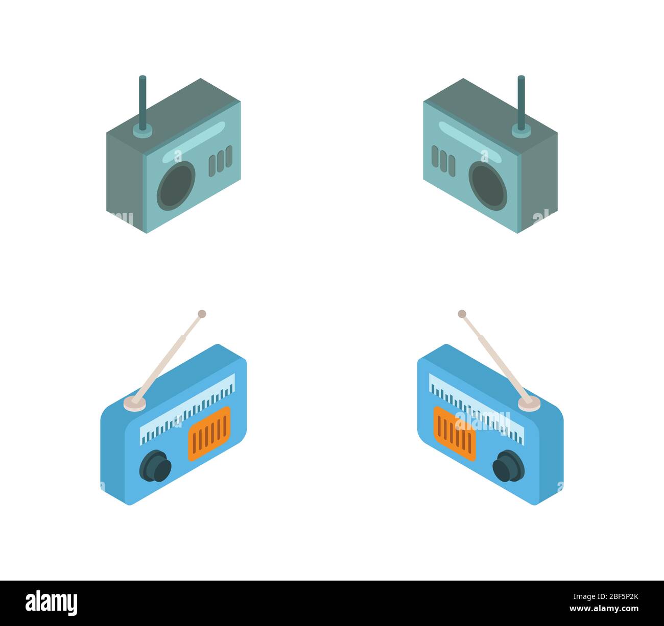 isometric radio icon illustrated in vector on white background Stock ...