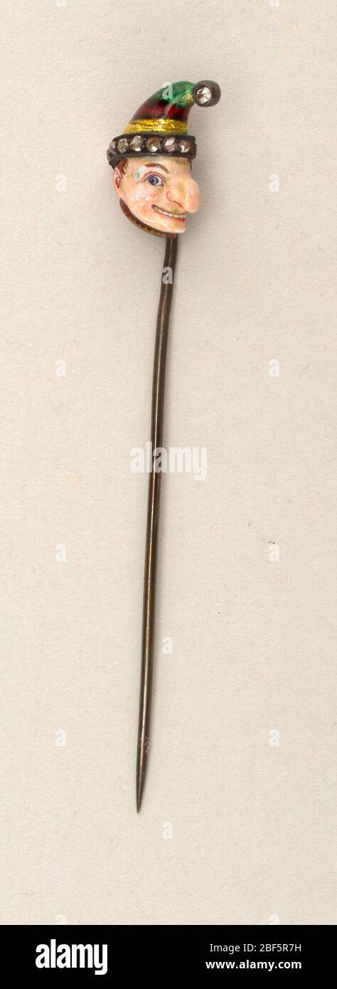 Scarf pin. In the form of the head of Punch. Probably designed by J ...