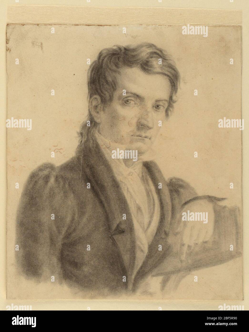 Portrait of a Young Man. Quarter-length portrait of a young man with ...