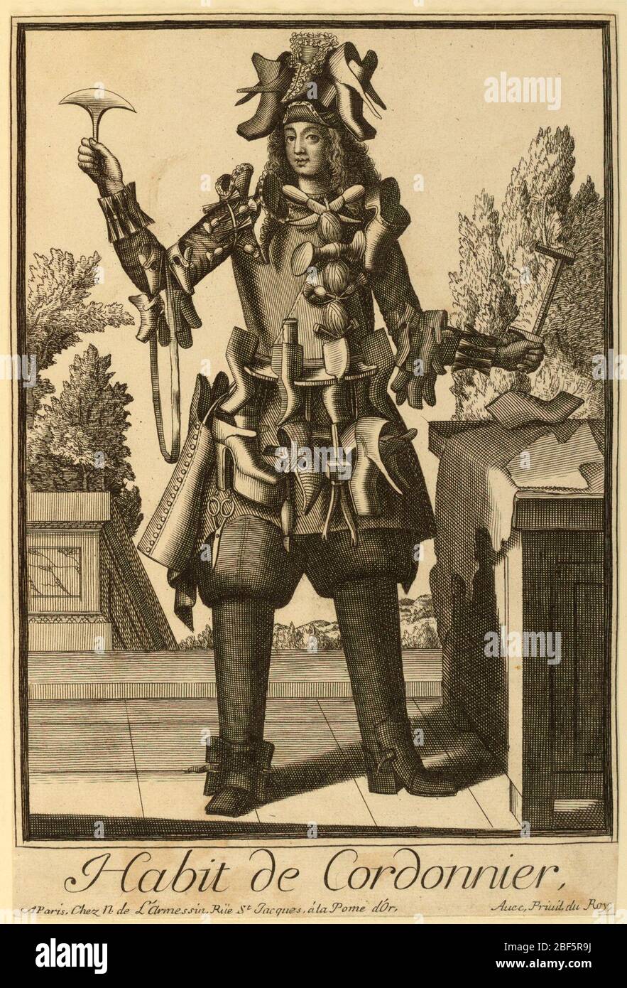 Habit de Cordonnier The Shoemaker. Figure of a man facing the view. His ...