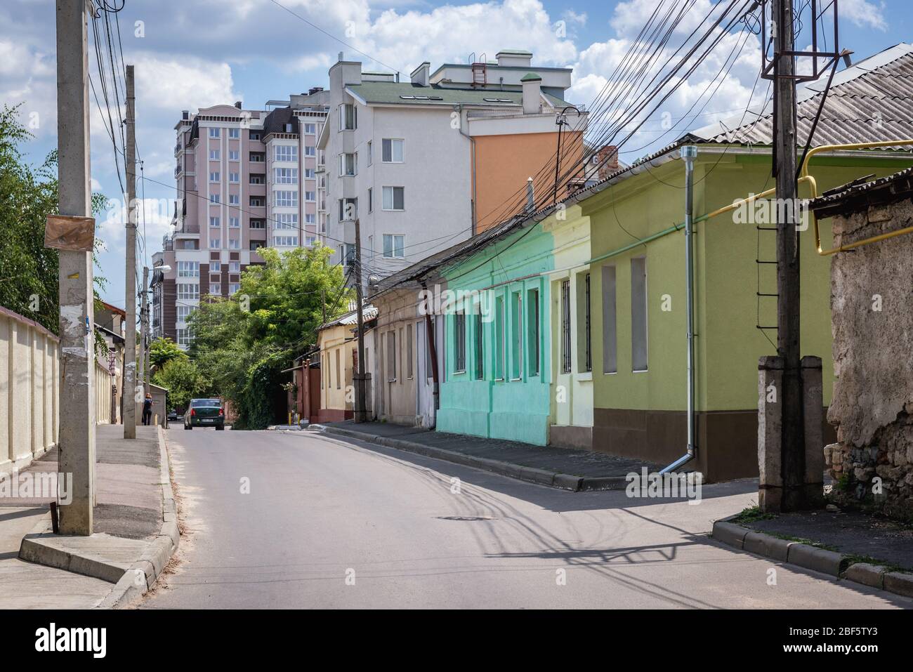 Old and new residential buildings in Chisinau, capital of the Republic ...