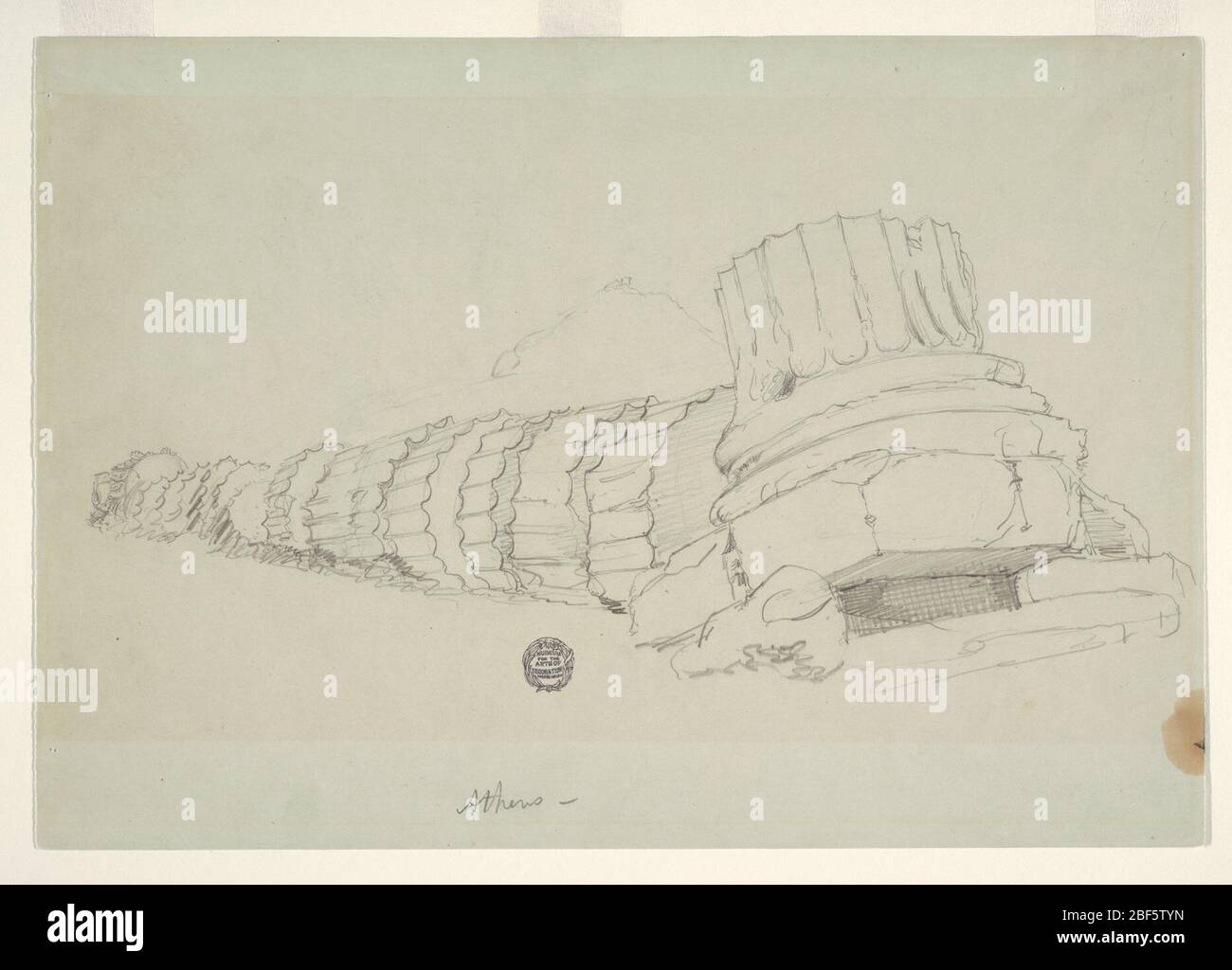 Fallen Column of the Temple of Olympian Zeus Athens. The drums of a ...