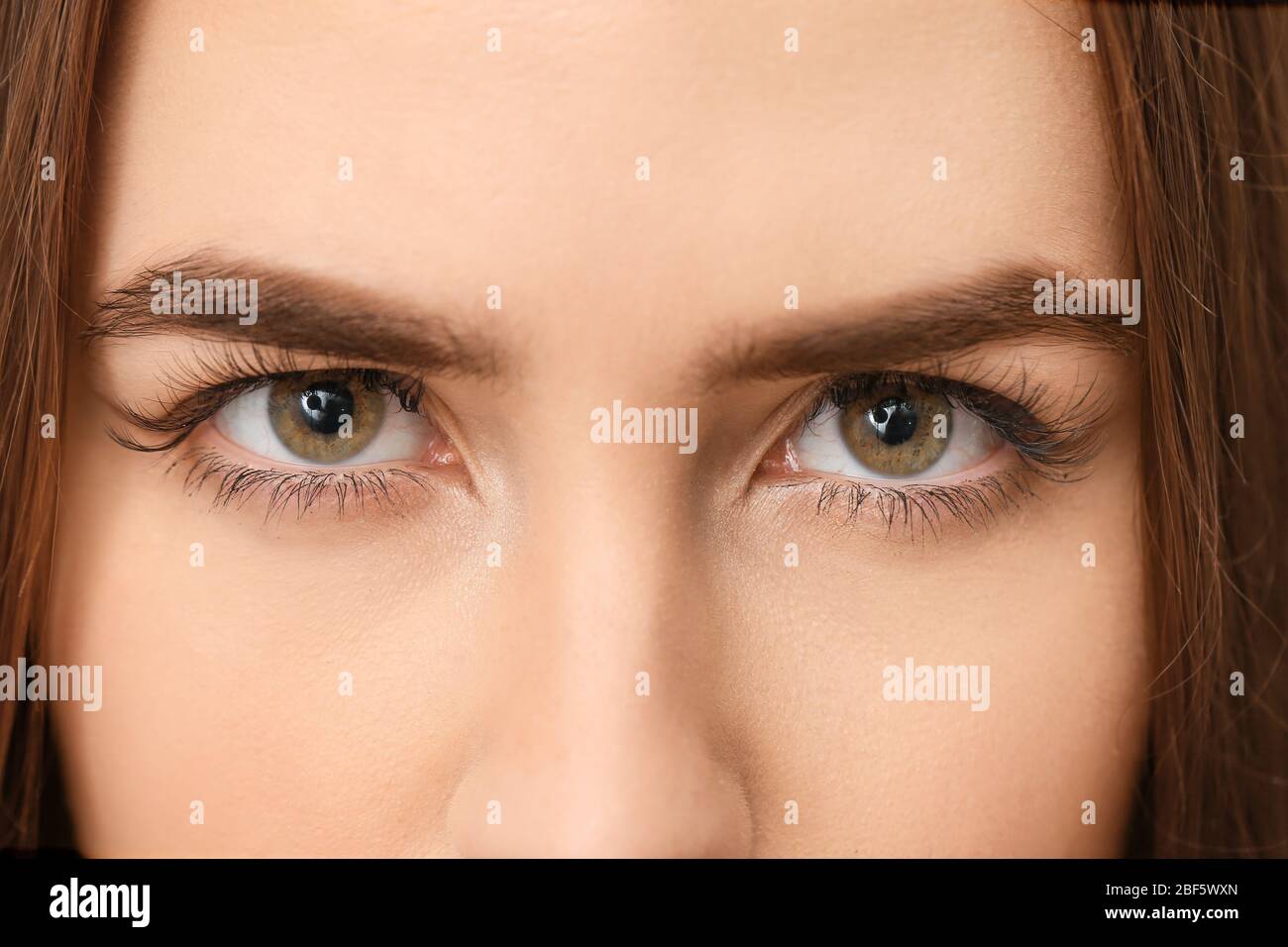 Young woman with beautiful eyes, closeup Stock Photo - Alamy