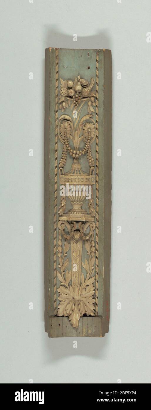Fragment of paneling. Two lower motifs of pilasters, curved in plan ...