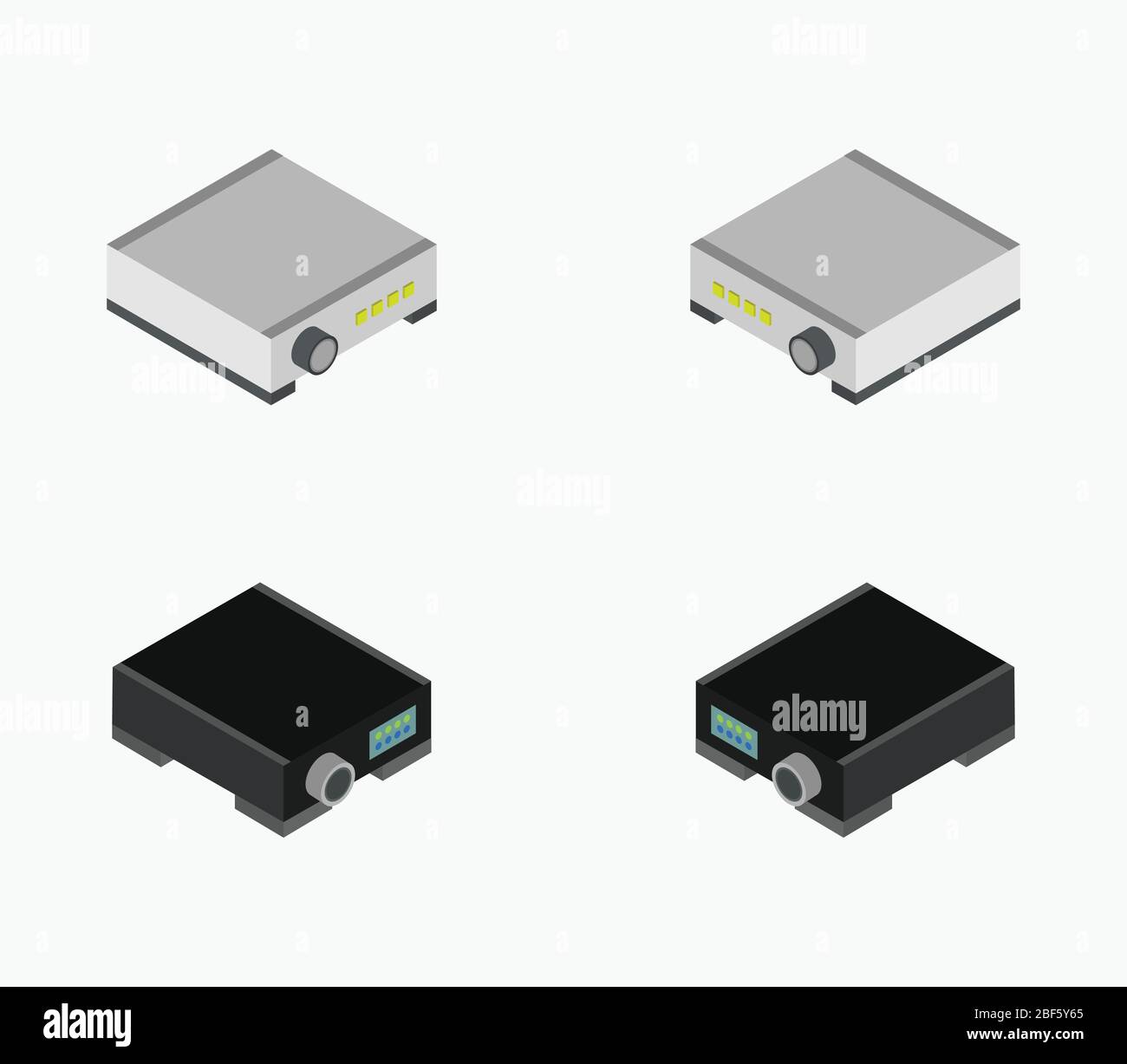 isometric projector icon illustrated in vector on white background ...
