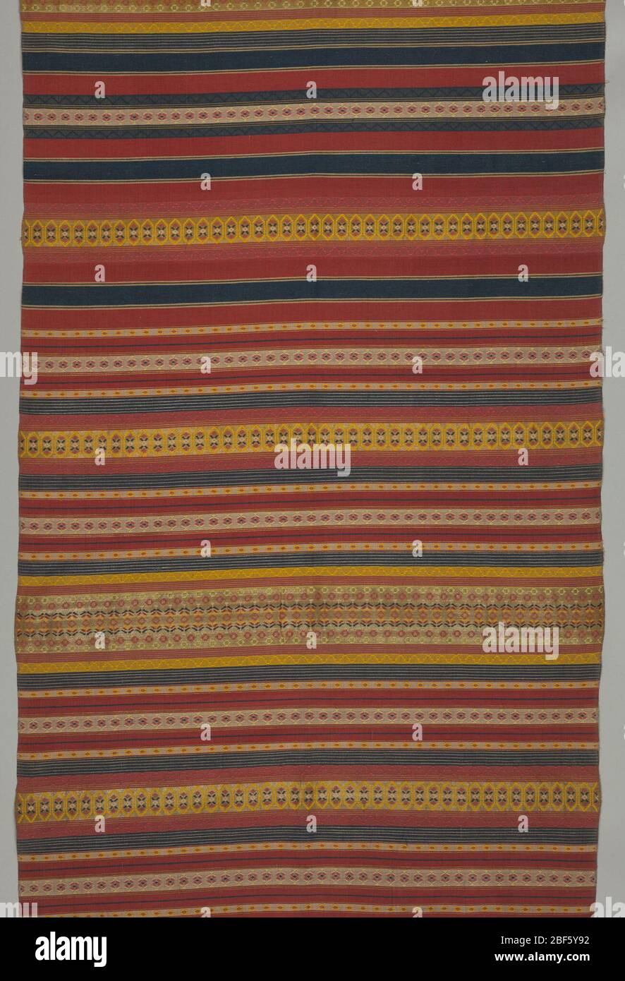Textile. Design of horizontal stripes in varying thicknesses, the ...
