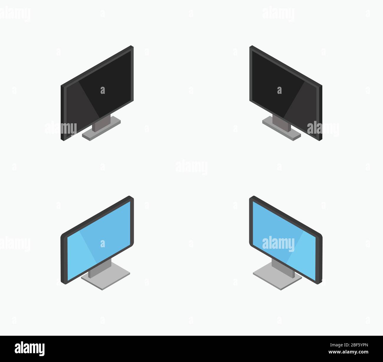 isometric television icon illustrated in vector on white background ...