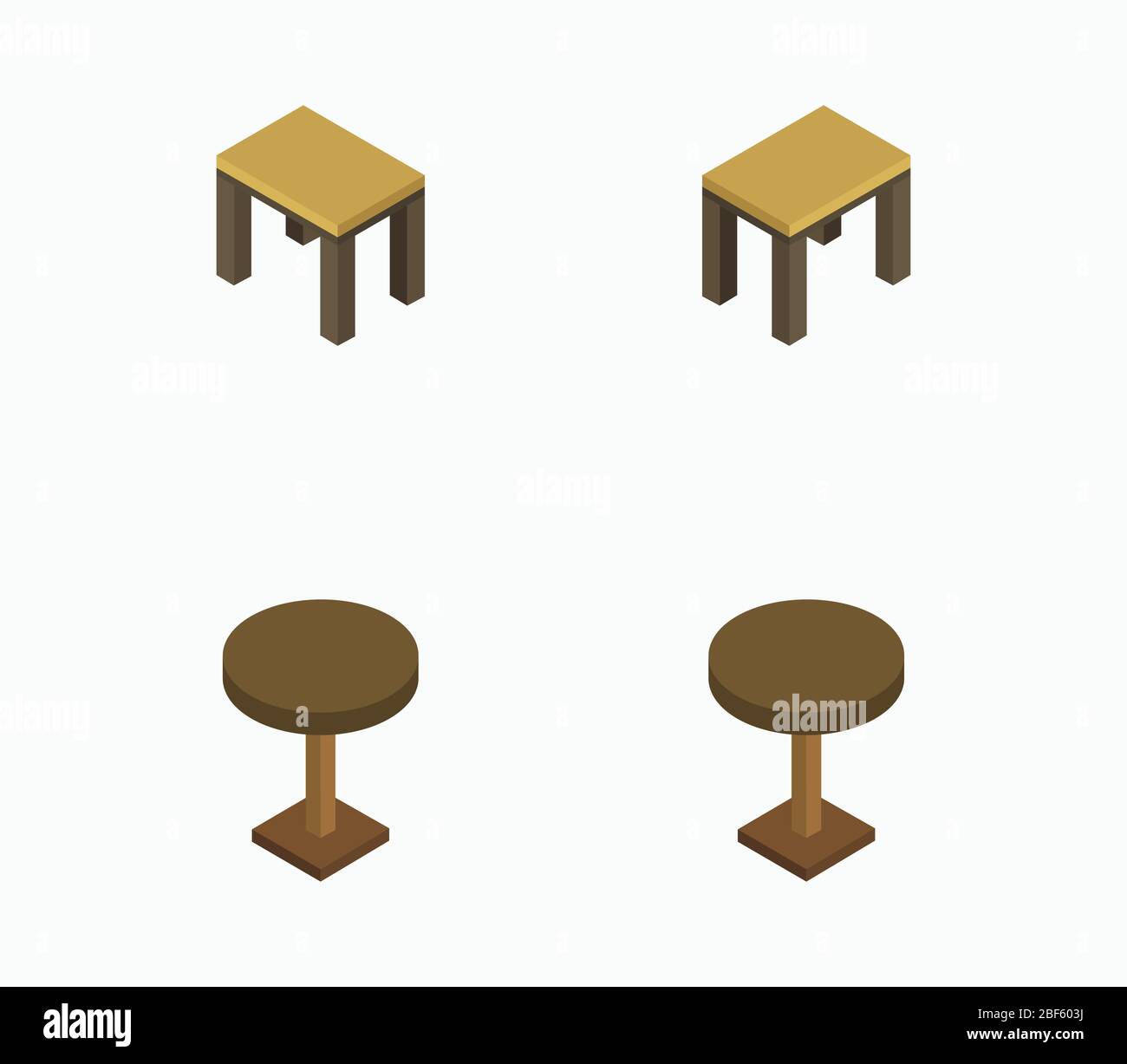 isometric table icon illustrated in vector on white background Stock ...