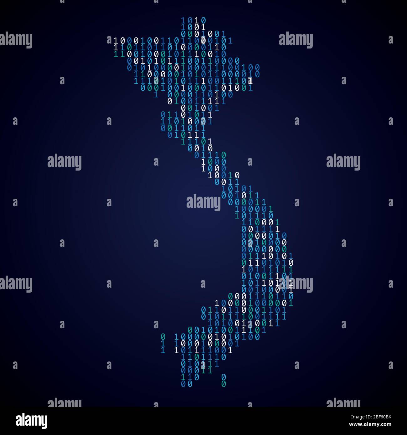 Vietnam country map made from digital binary code Stock Vector Image ...