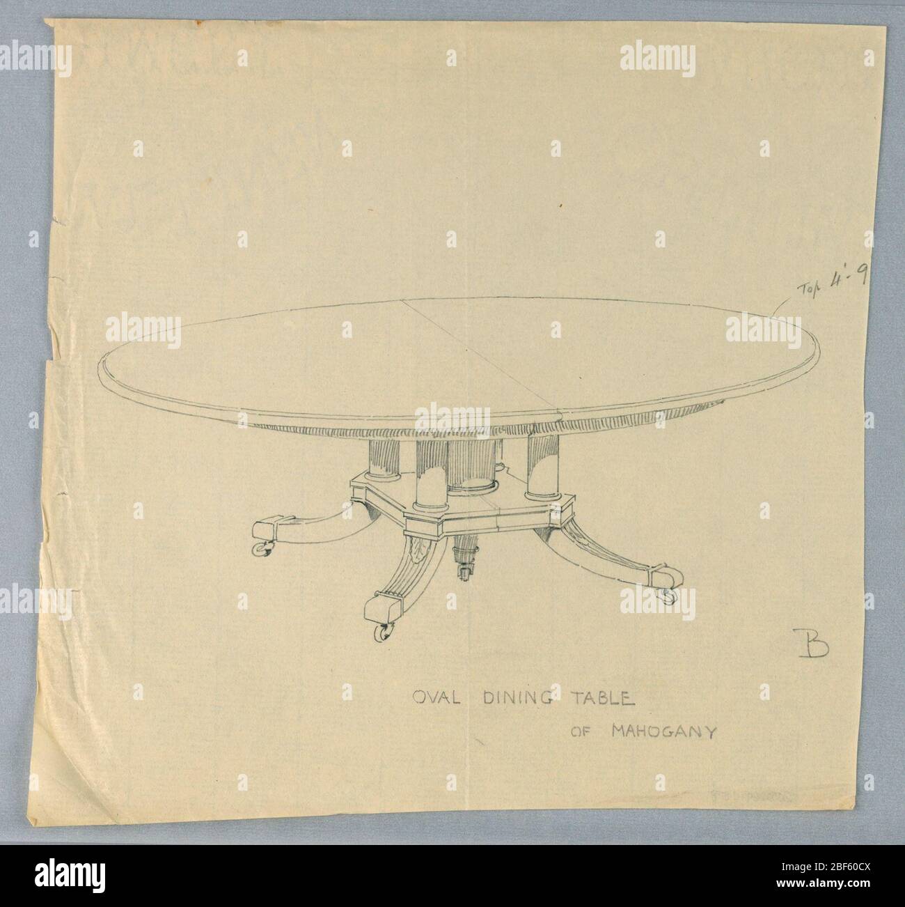 Design for Oval Dining Table B of Mahogany. Oval molded table top ...
