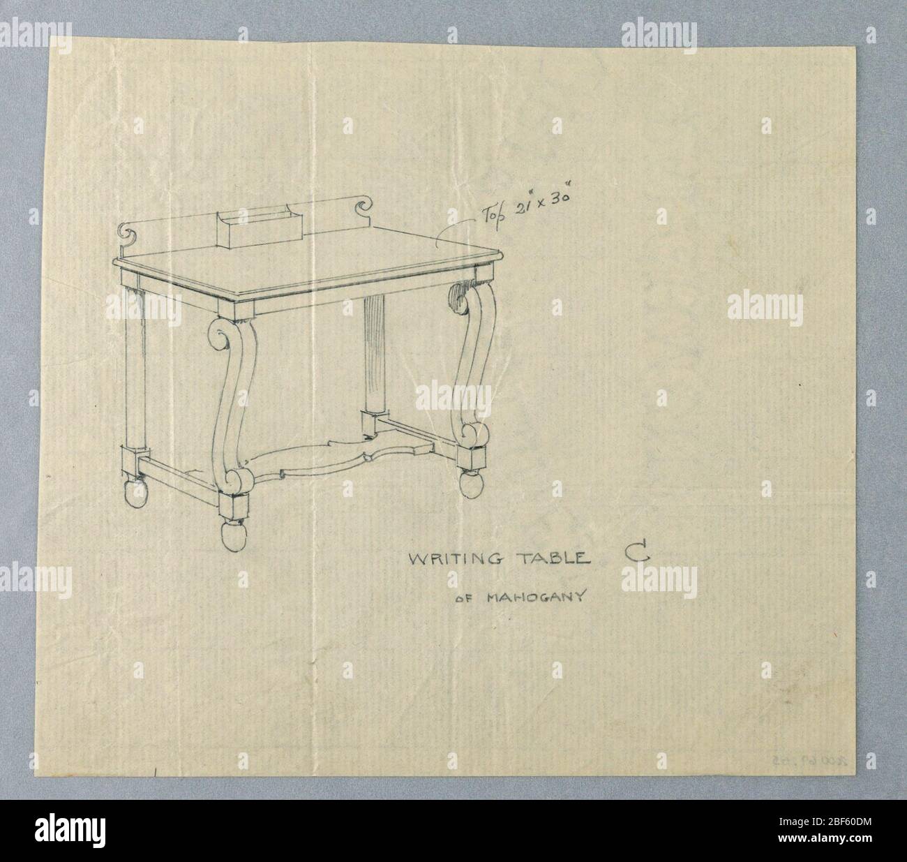 Design for Writing Table C with Scrolled Front Legs Stock Photo - Alamy