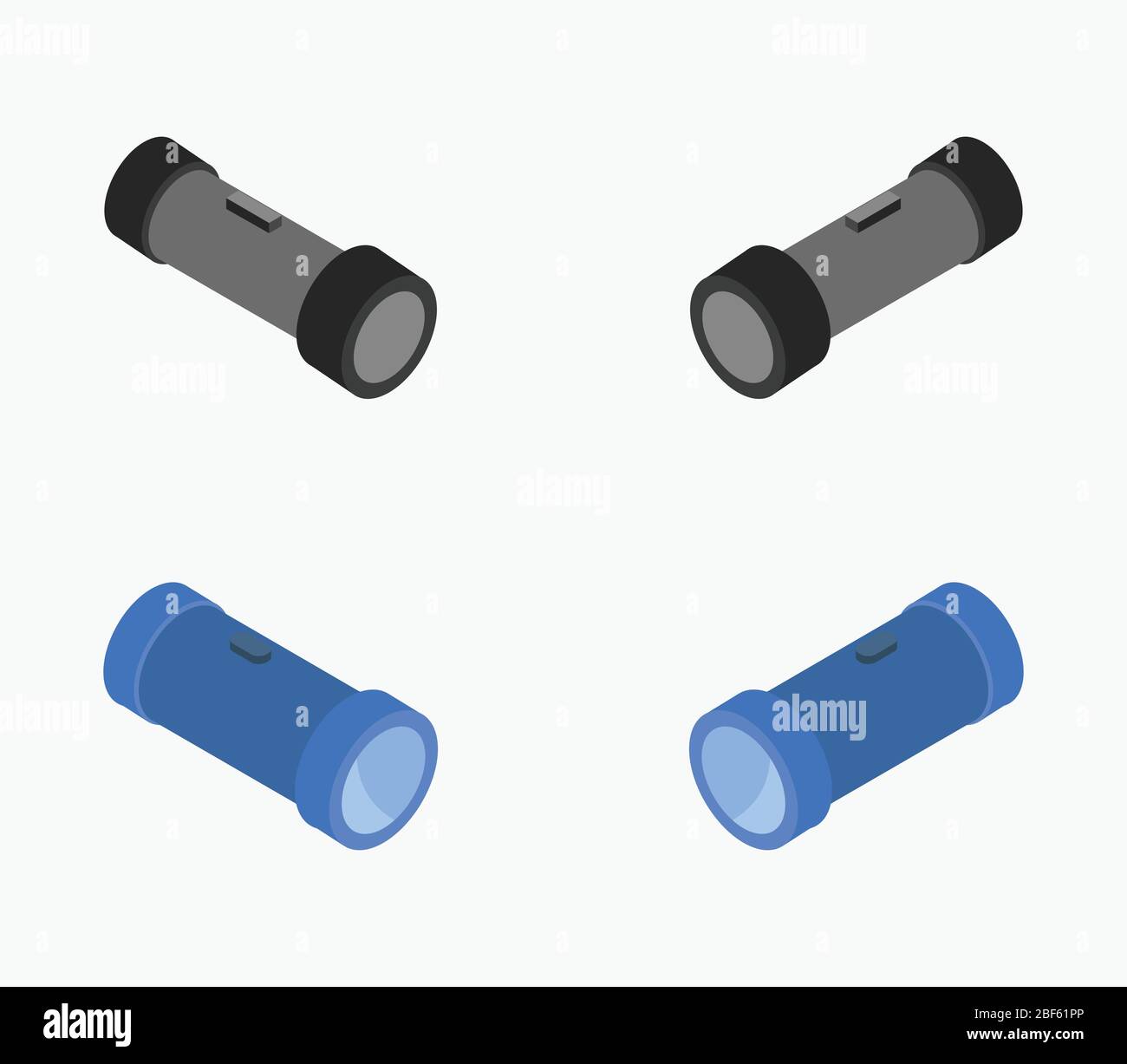 Isometric torch icon illustrated in vector on a white background Stock ...
