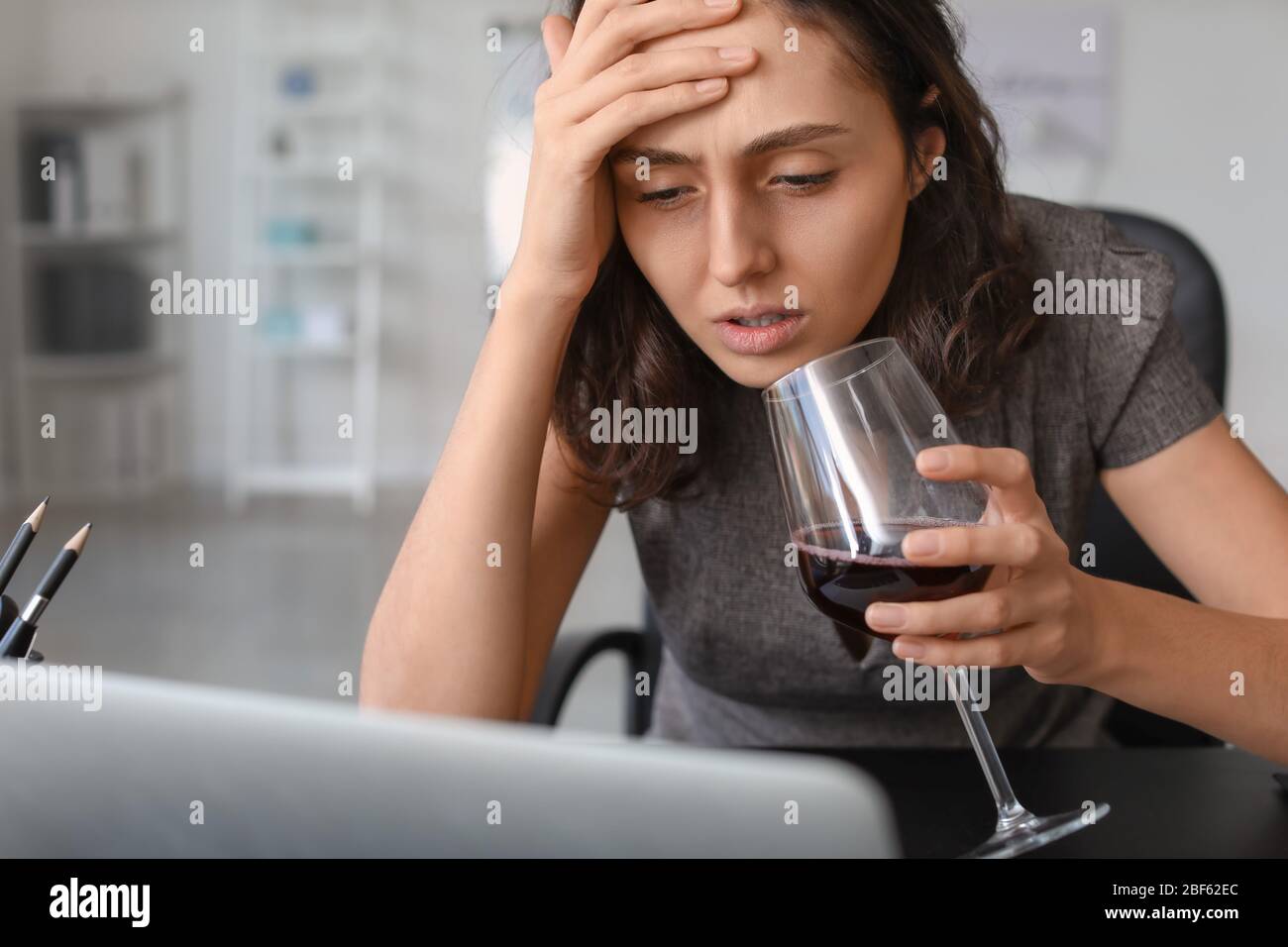 Drunk woman laptop hi-res stock photography and images - Alamy